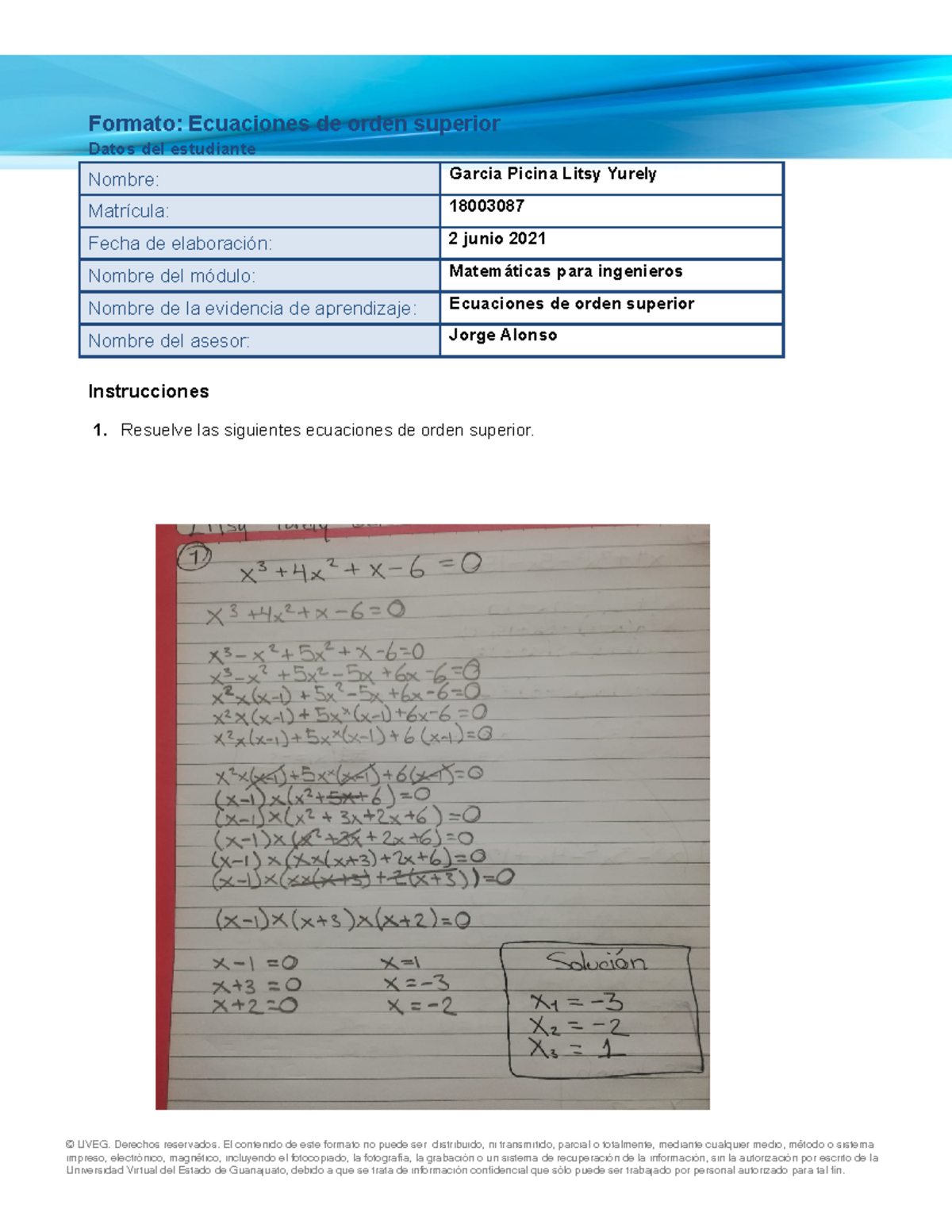 Ecuaciones Orden Superior Formato Ecuaciones De Orden Superior Datos