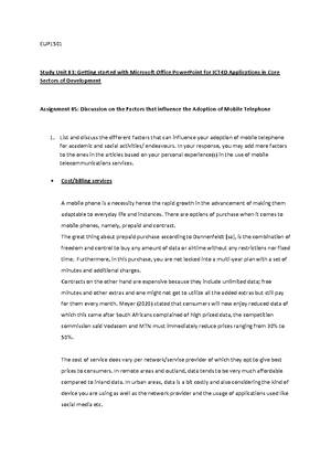 EUP1501 - Unisa - Ethical Information and Communication Technologies ...