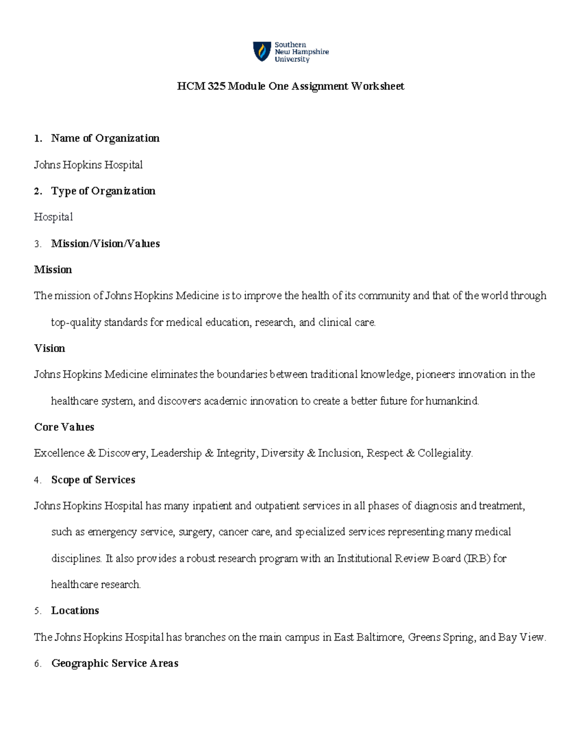 HCM 325 Module One Assignment Worksheetfi - HCM 325 Module One ...