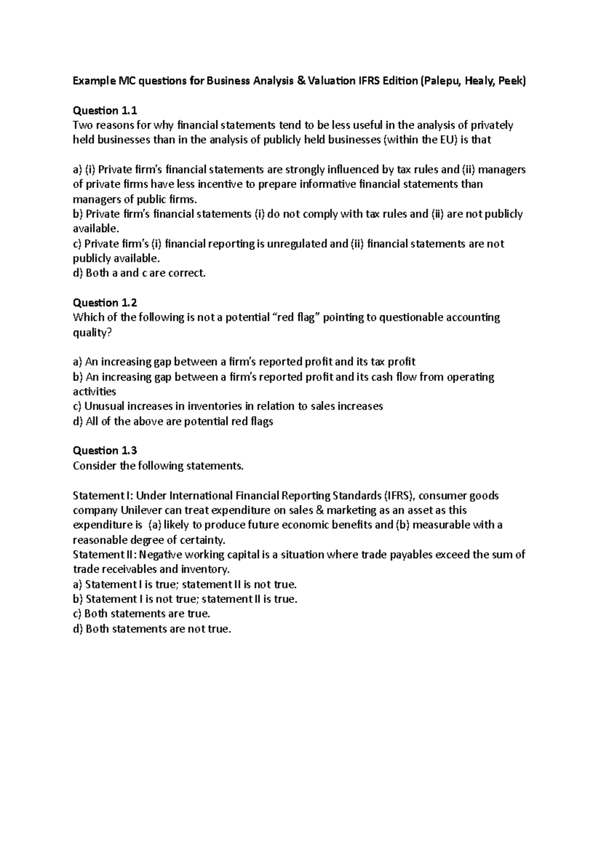 Sample/practice exam 2015, questions and answers - Example MC questions ...