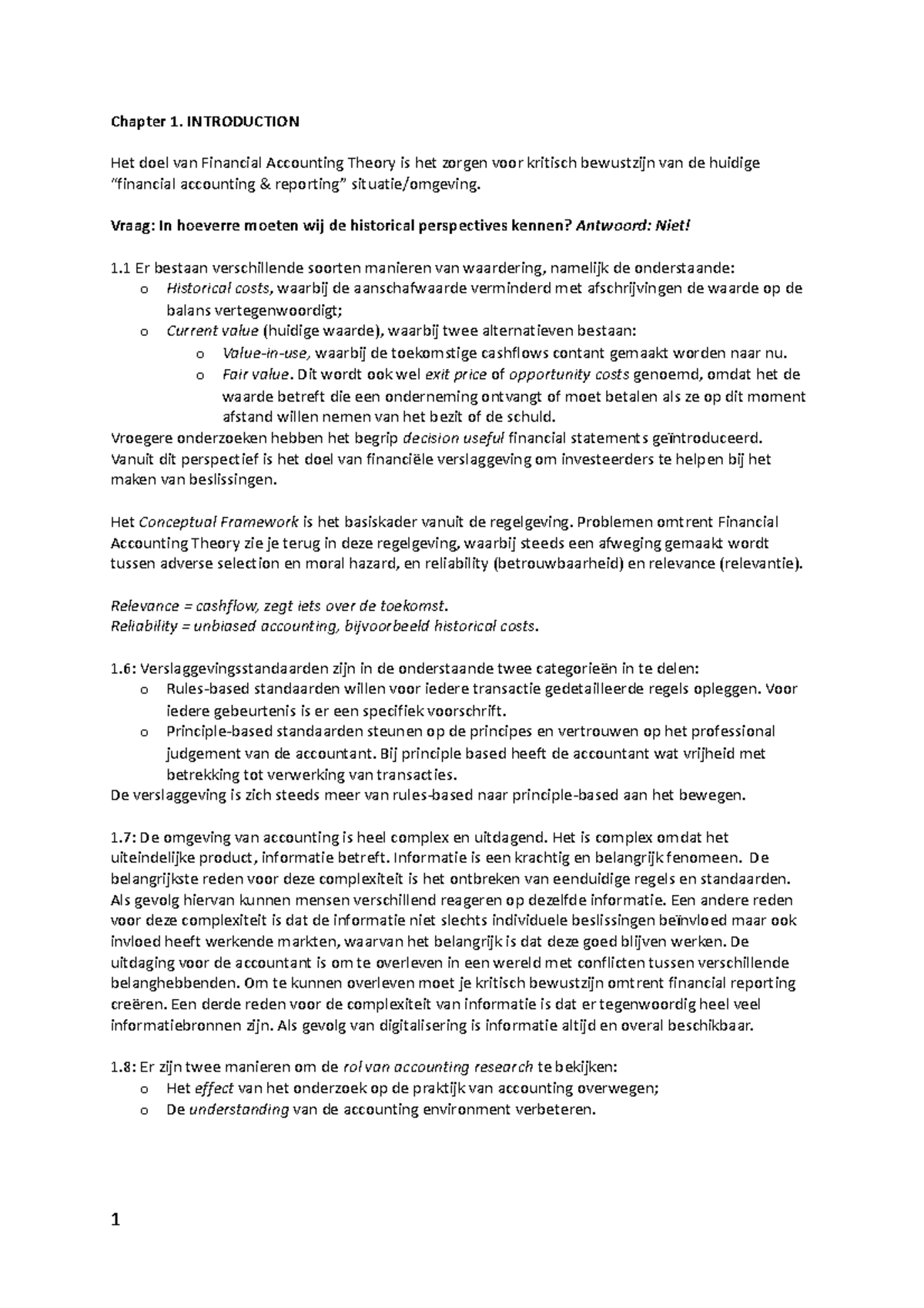 Samenvatting FAT Scott H1 t.m H13 - Chapter 1. INTRODUCTION Het doel ...