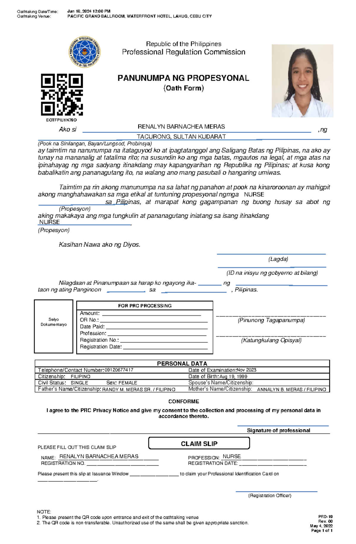 Doc - ... - EOTFPIU1N79D Jan 18, 2024 13:00 PM PACIFIC GRAND BALLROOM ...