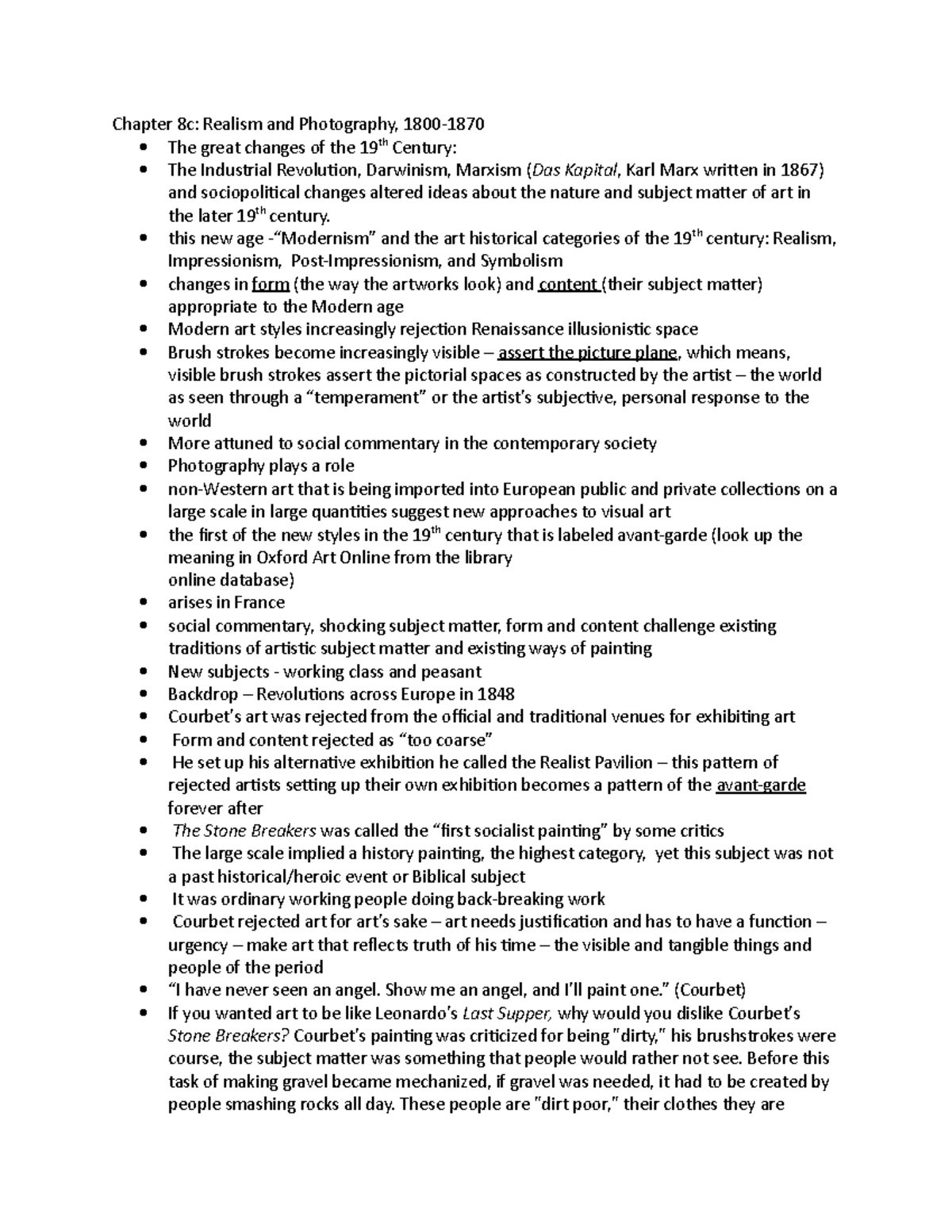 Chapter 8c - Realism Art continued - Chapter 8c: Realism and ...