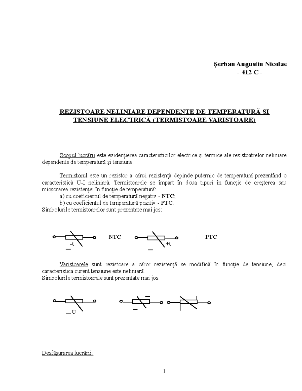 Termist - Şerban Augustin Nicolae - 412 C - REZISTOARE NELINIARE ...