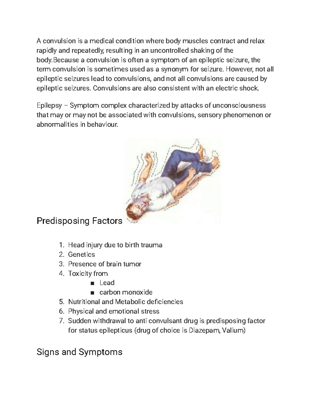 Convulsion - carmines - A convulsion is a medical condition where body ...