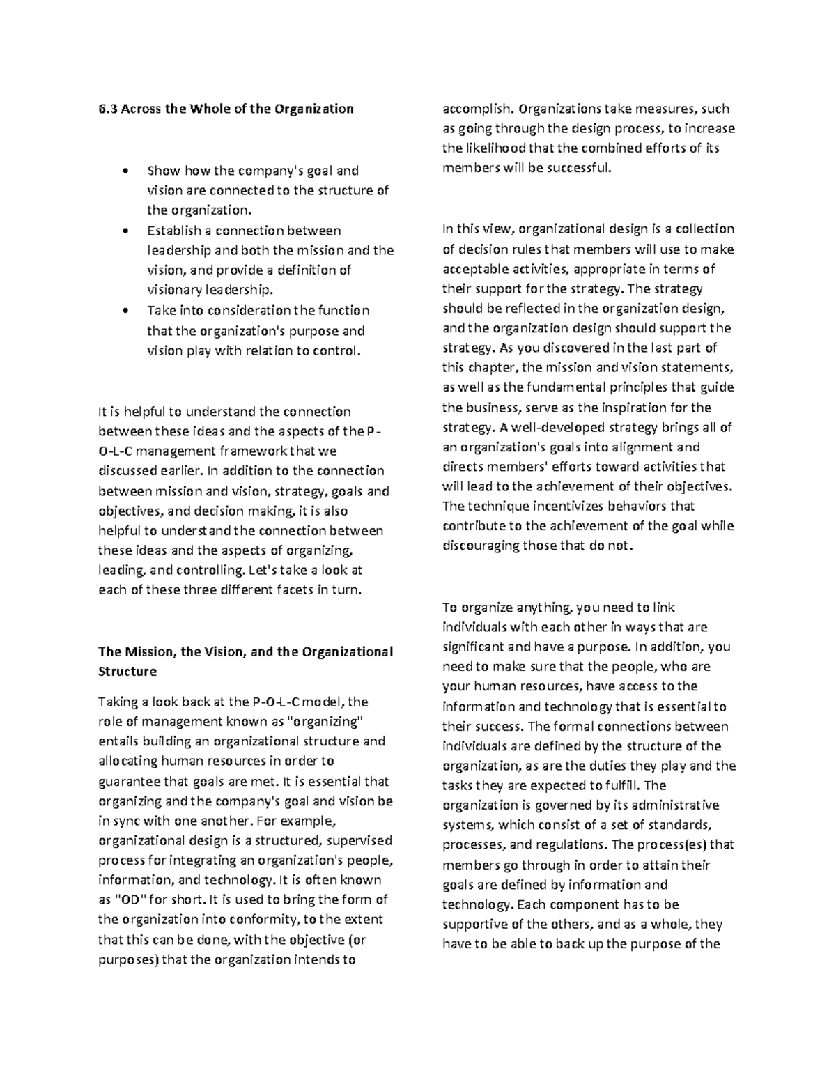 6.3 Across the Whole of the Organization - 6 Across the Whole of the ...