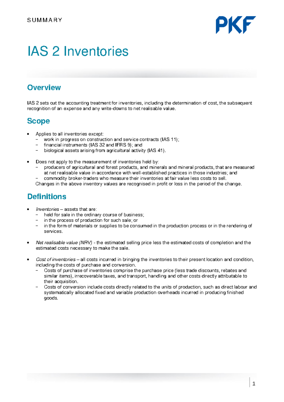 Ias-2-inventories - This is the summary about inventory - S U M M A R Y ...