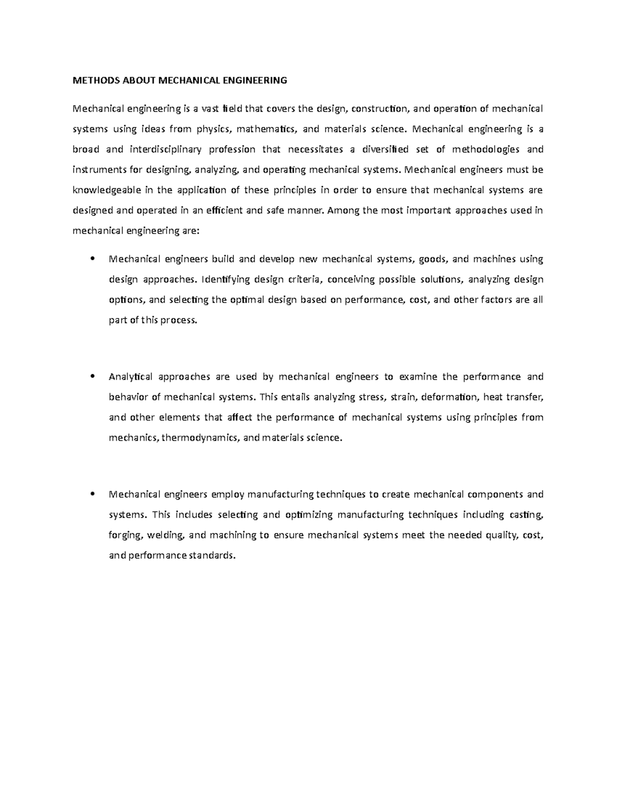 Methods About Mechanical Engineering - METHODS ABOUT MECHANICAL ...