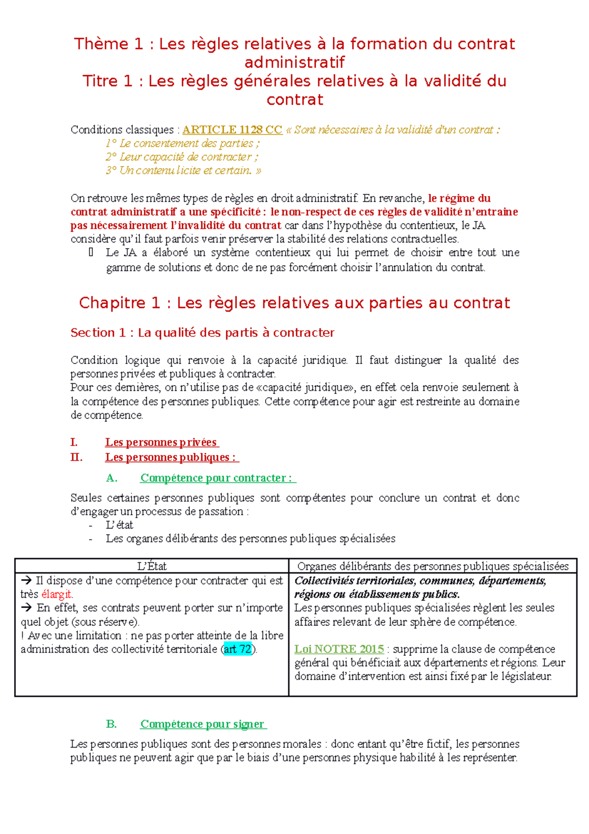Chapitre 1 titre 1 - droit administratif : règles relatives aux parties ...