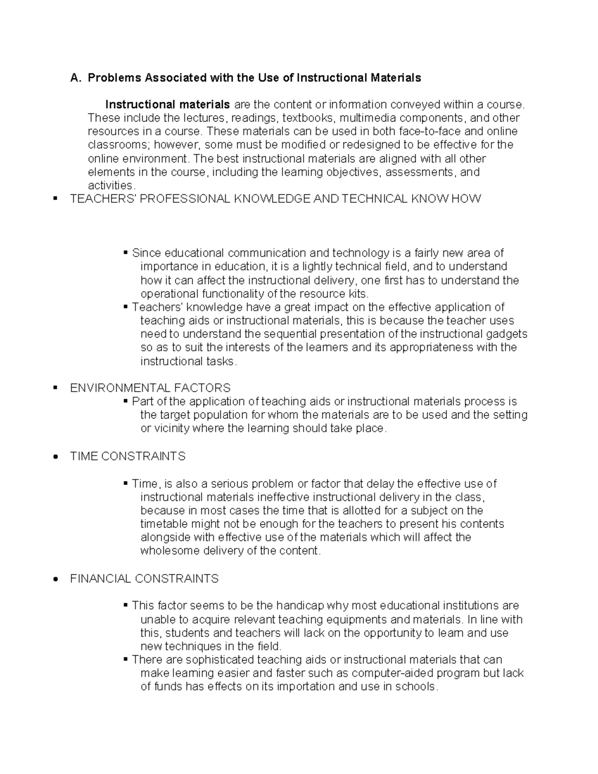 Problems Associated With The Use Of Instructional A Problems problems-associated-with-the-use-of-instructional-a-problems