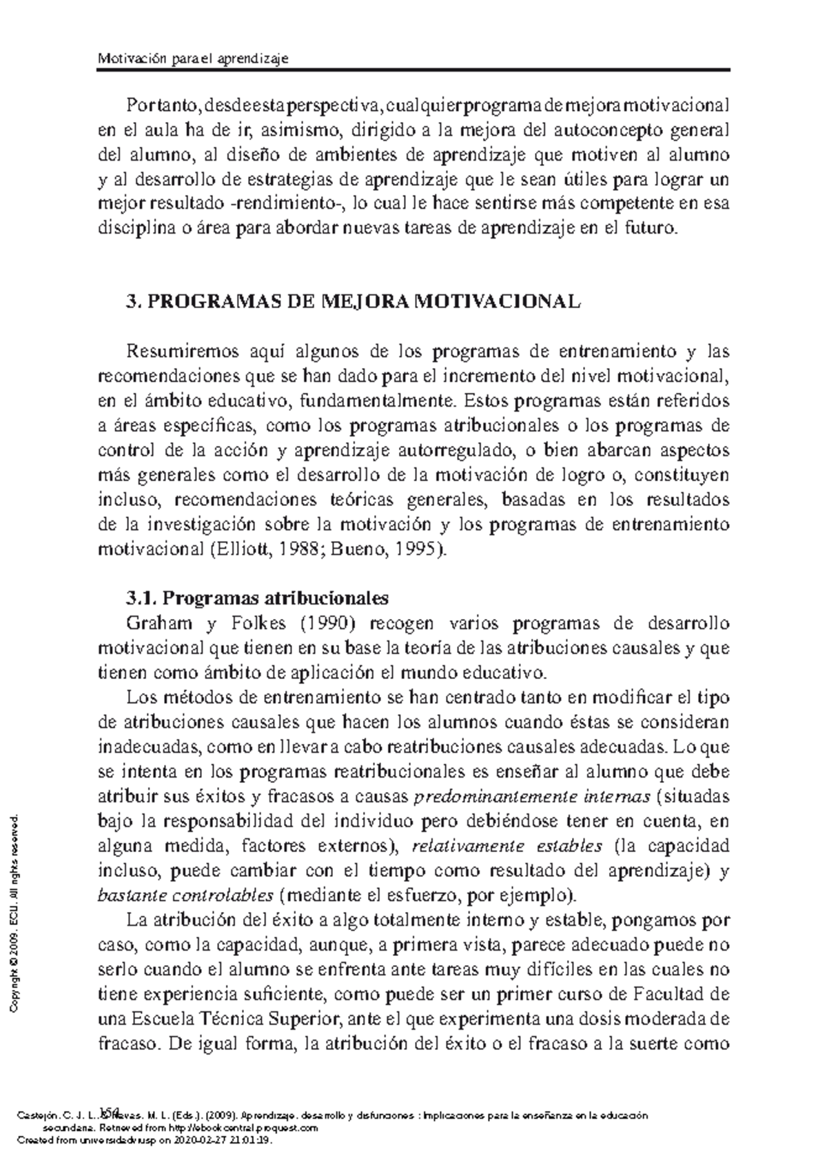 Foro.Programas de mejora motivacional - 154 Motivación para el aprendizaje Por tanto, desde esta ...