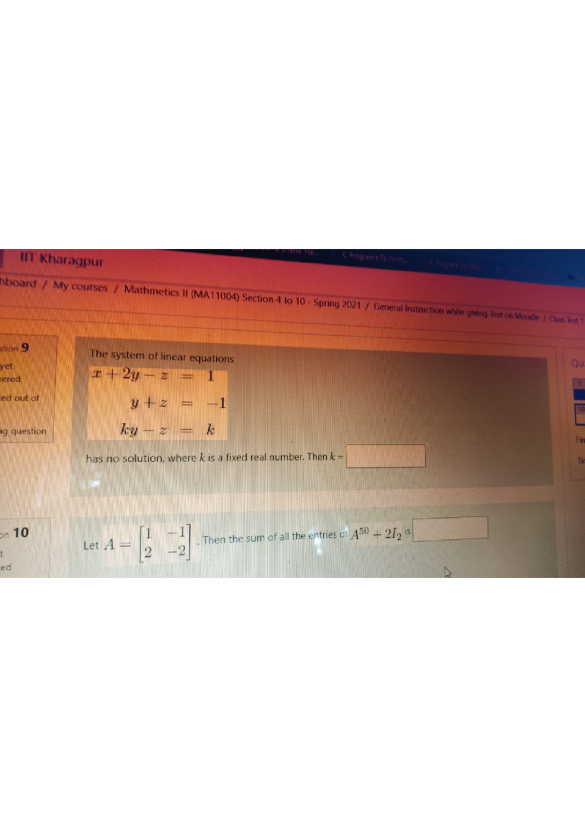 Linear algebra previous year questions - Linear Algebra, Numerical And Complex Analysis - Studocu