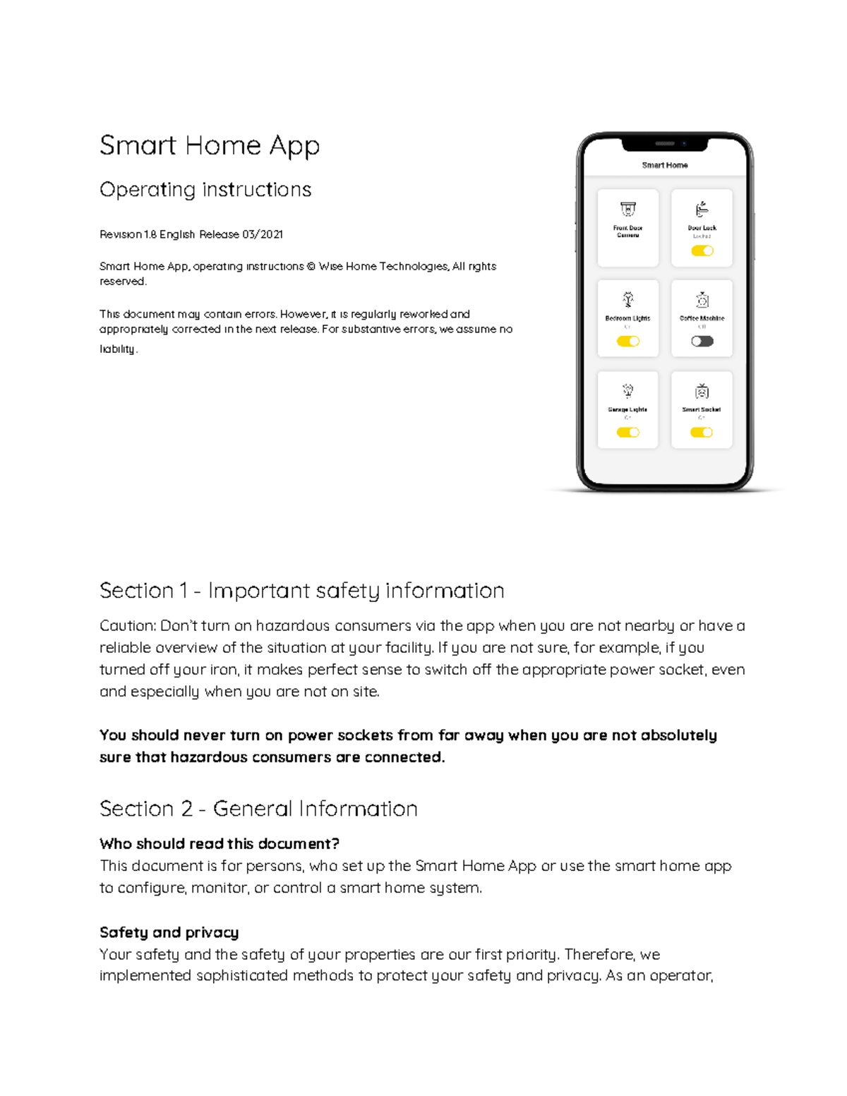 App-instructions - Smart home tools - Smart Home App Operating ...