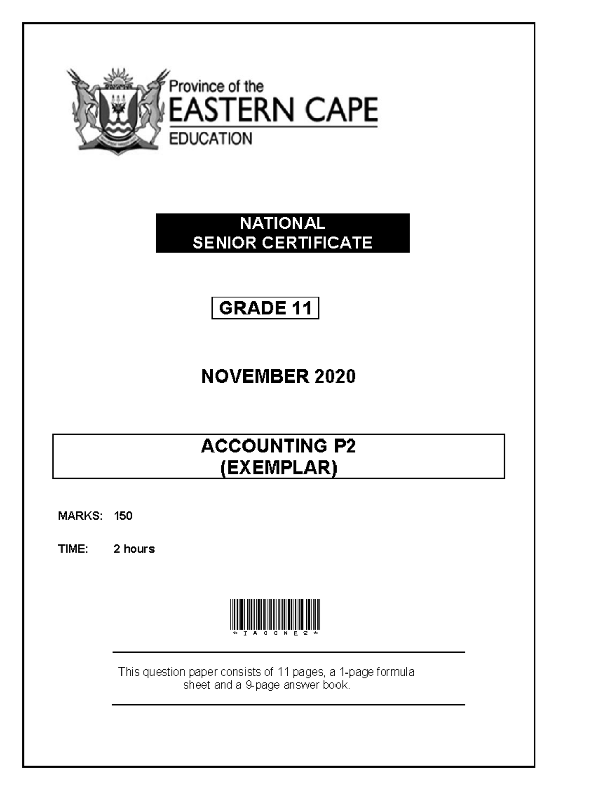 ACCN P2 QP ENG D - Practice - NATIONAL SENIOR CERTIFICATE GRADE 11 ...