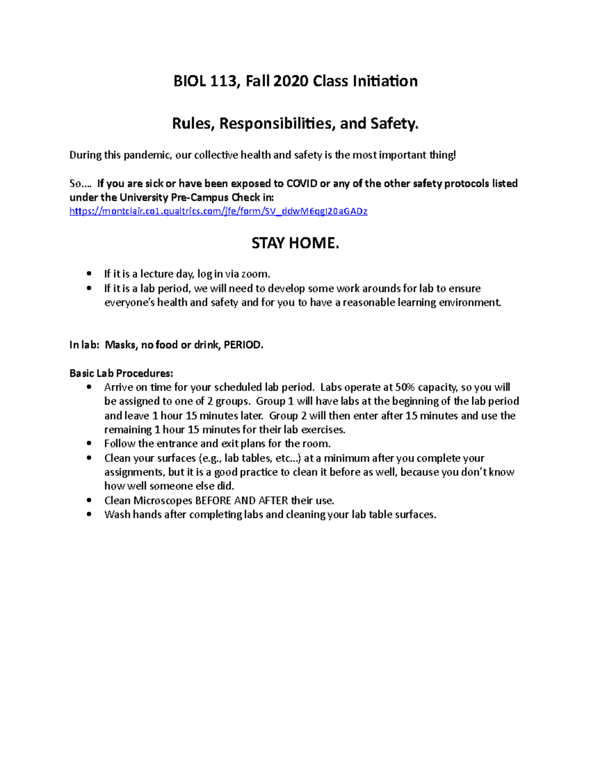 BIOL 113 Opening Document for Class - BIOL 113, Fall 2020 Class ...