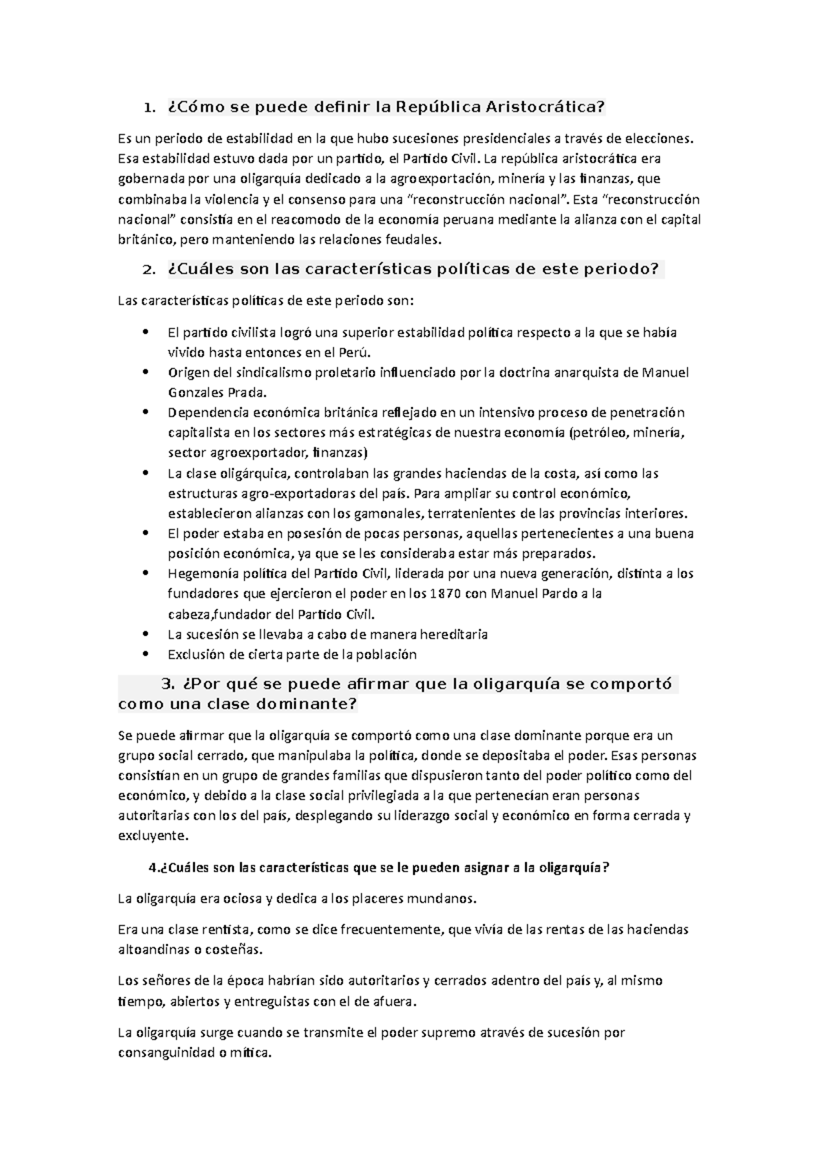 (Aspectos politicos de la Republica Aristocratica) - ¿Cómo se puede ...