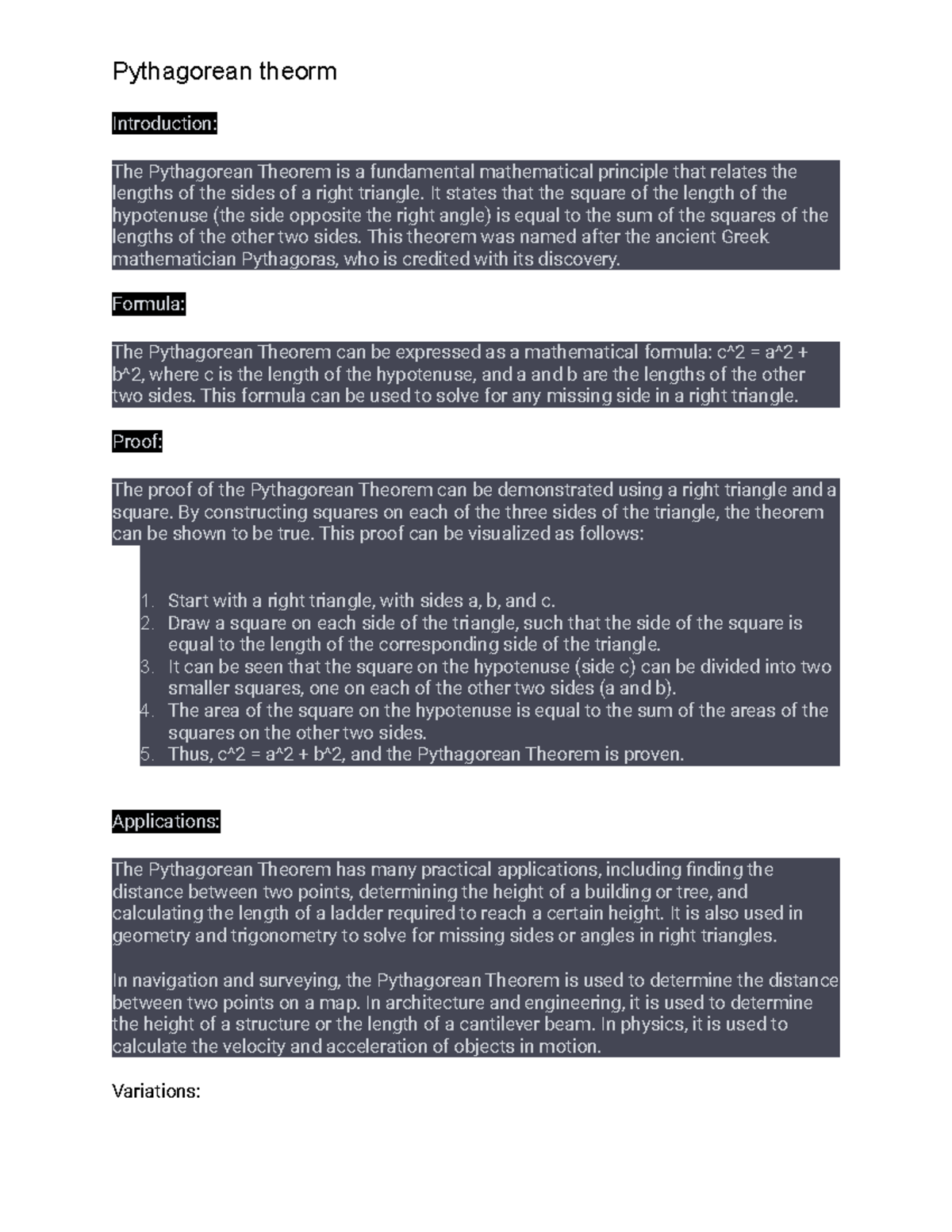 Riverside city college Pythagorean theorm - Pythagorean theorm ...