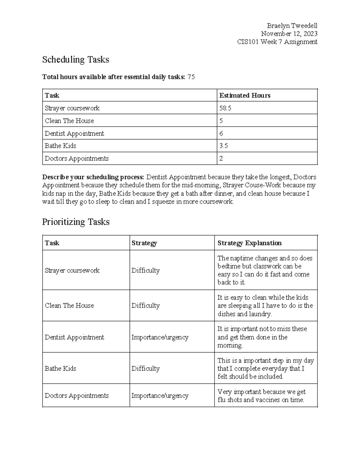 CIS Week7A - practice - Braelyn Tweedell November 12, 2023 CIS101 Week ...