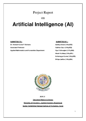 Artificial intelligence final report - Project Report on Artificial ...