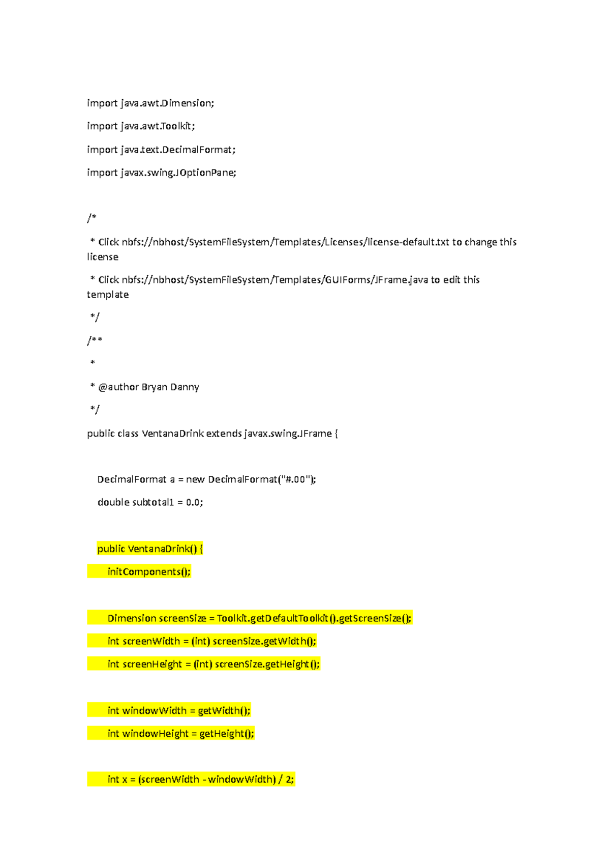 Ventana Final - import java.awt; import java.awt; import java.text; import javax.swing ...