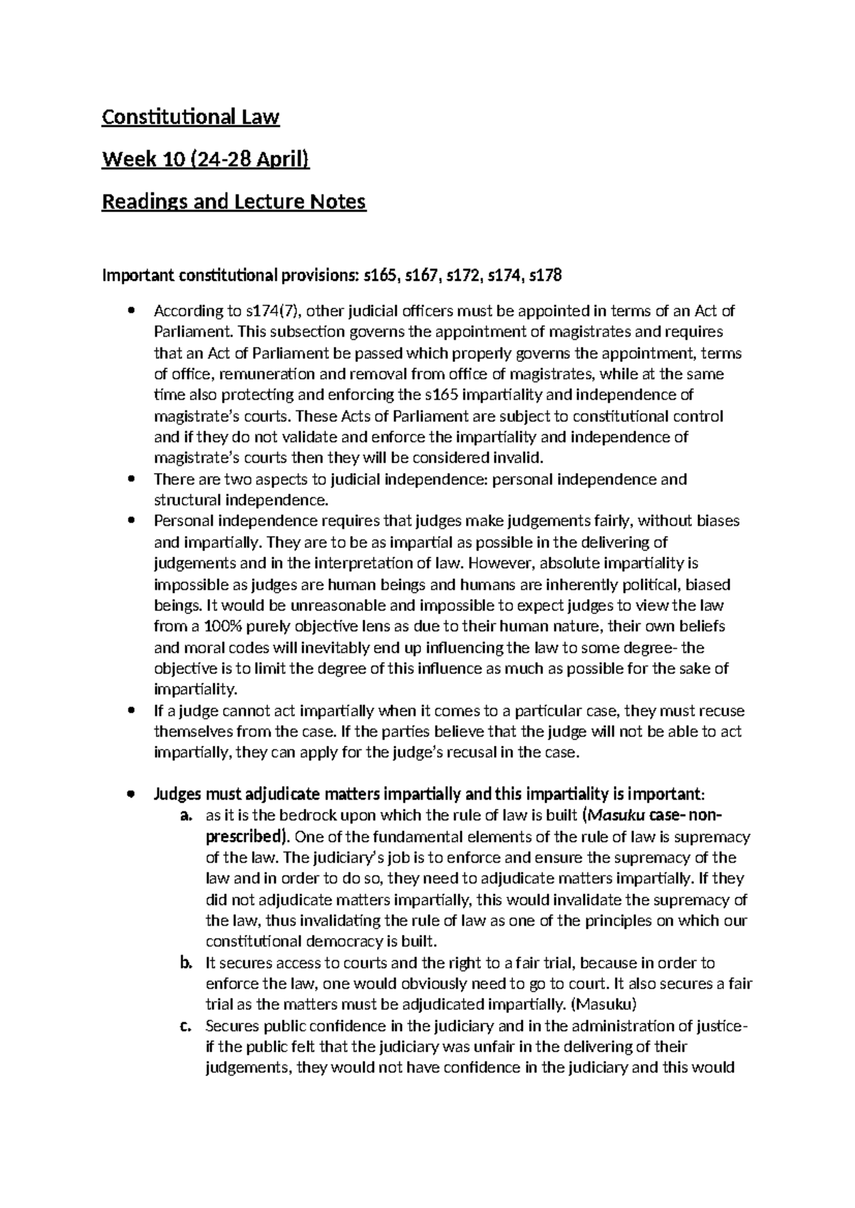 Constitutional Law Week 10 - This subsection governs the appointment of ...