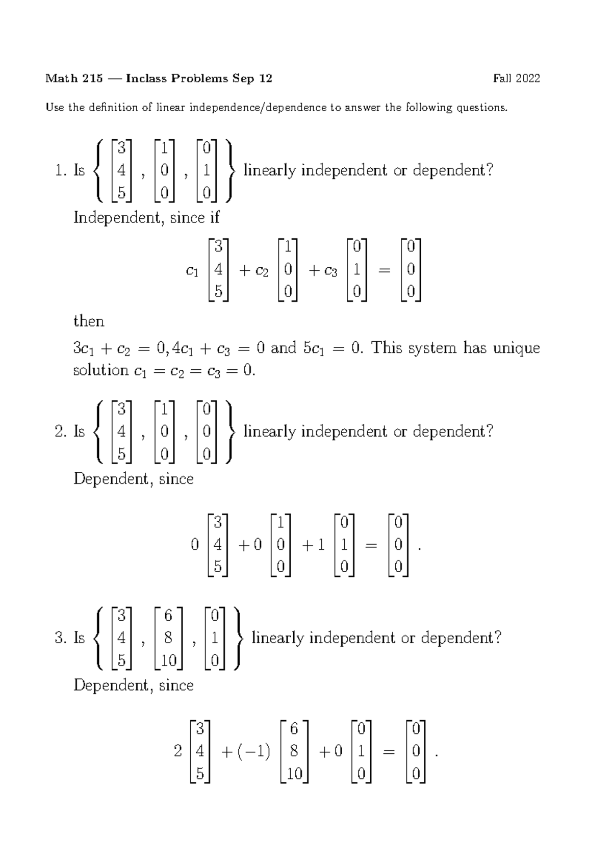 5-Solution to In Class 5 - Math 215 — Inclass Problems Sep 12 Fall 2022 ...