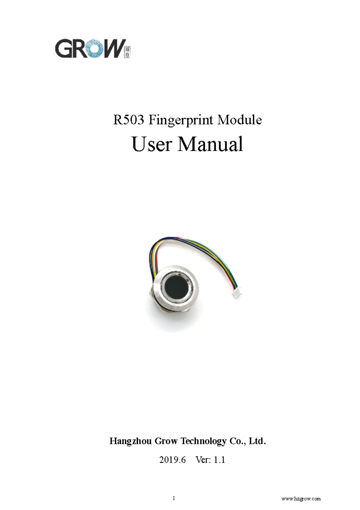 R503 datasheet for a fingerprint module - ENGR4941U - Ontario Tech ...