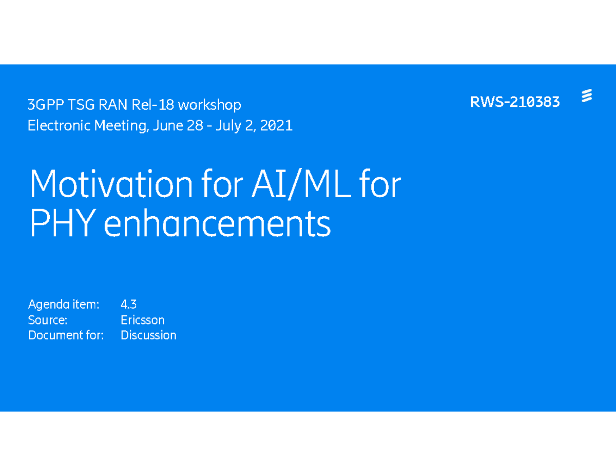Rws 210383 Motivation For Ai Ml For Phy Enhancements Motivation For Ai Ml For Phy Enhancements