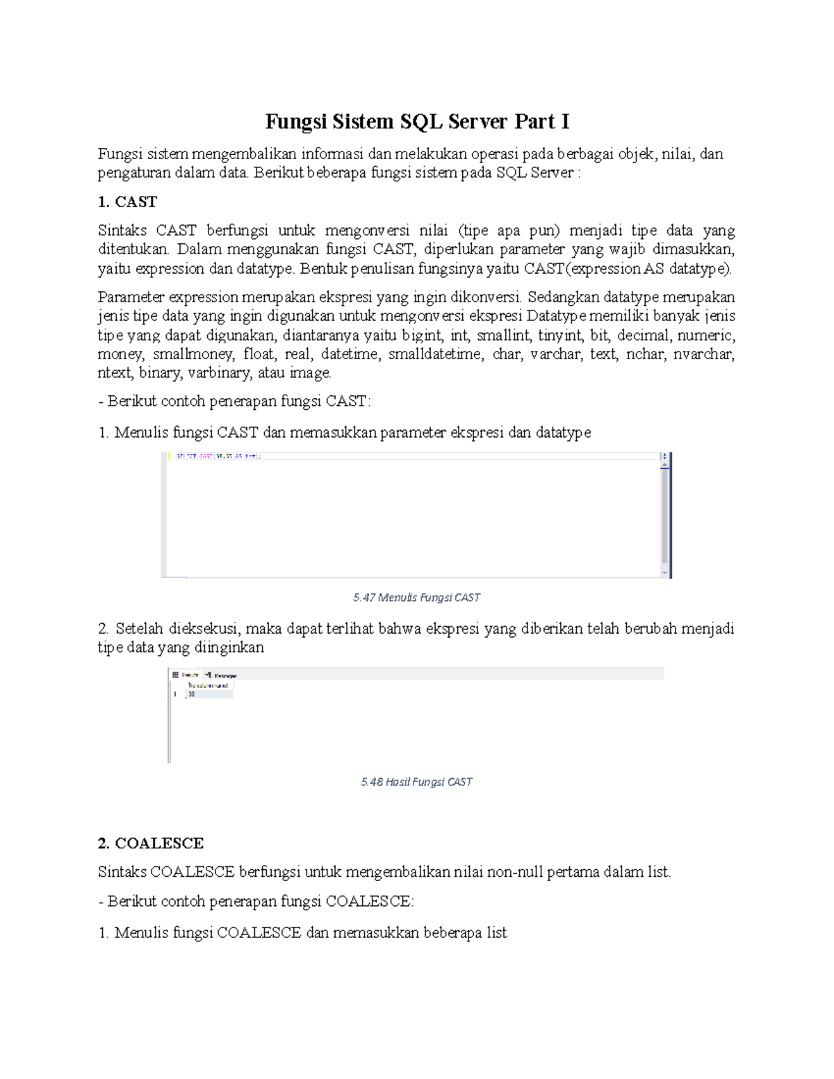 Fungsi Sistem Sql Server Part I Fungsi Sistem Sql Server Part I Fungsi Sistem Mengembalikan