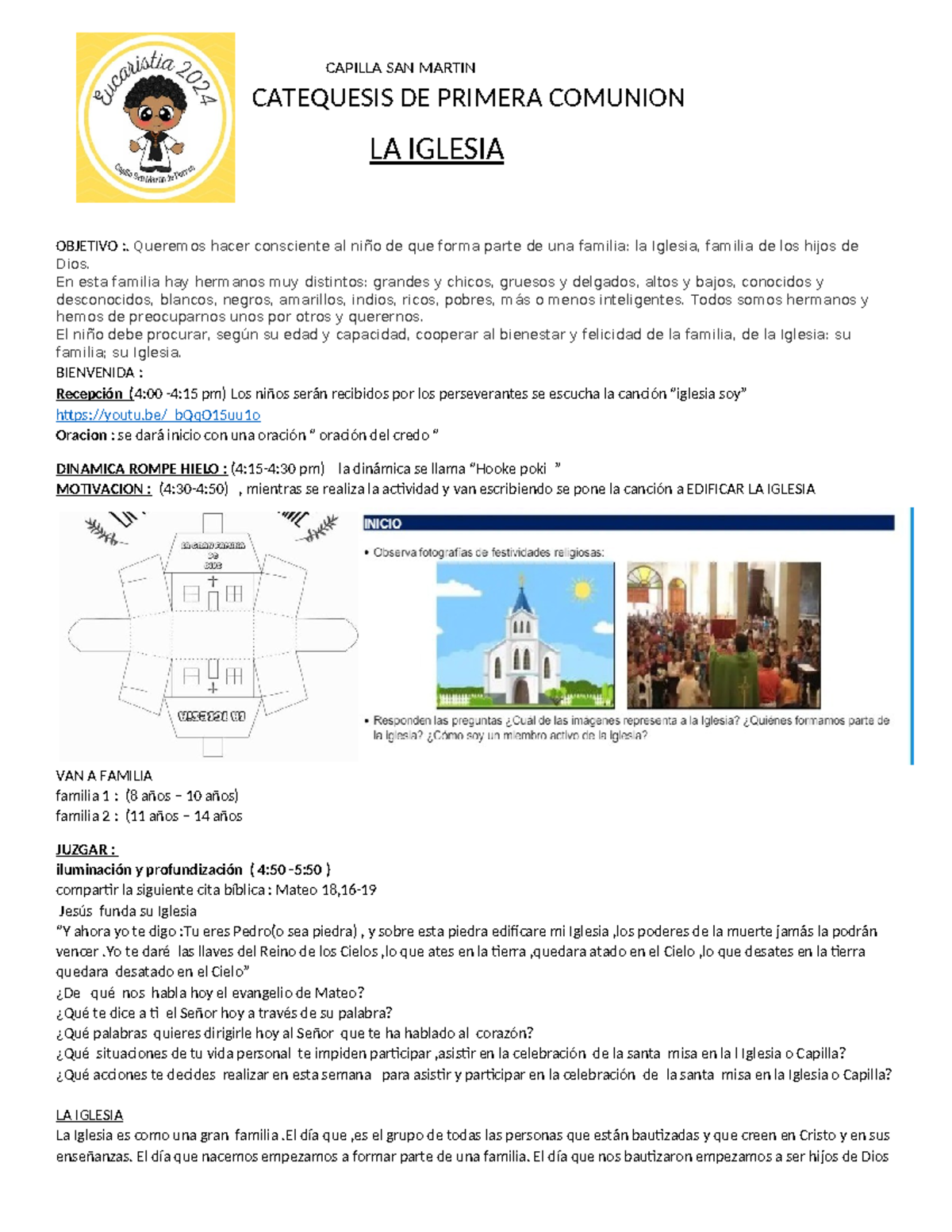 Catequesis comunion tema 02 - CAPILLA SAN MARTIN CATEQUESIS DE PRIMERA ...