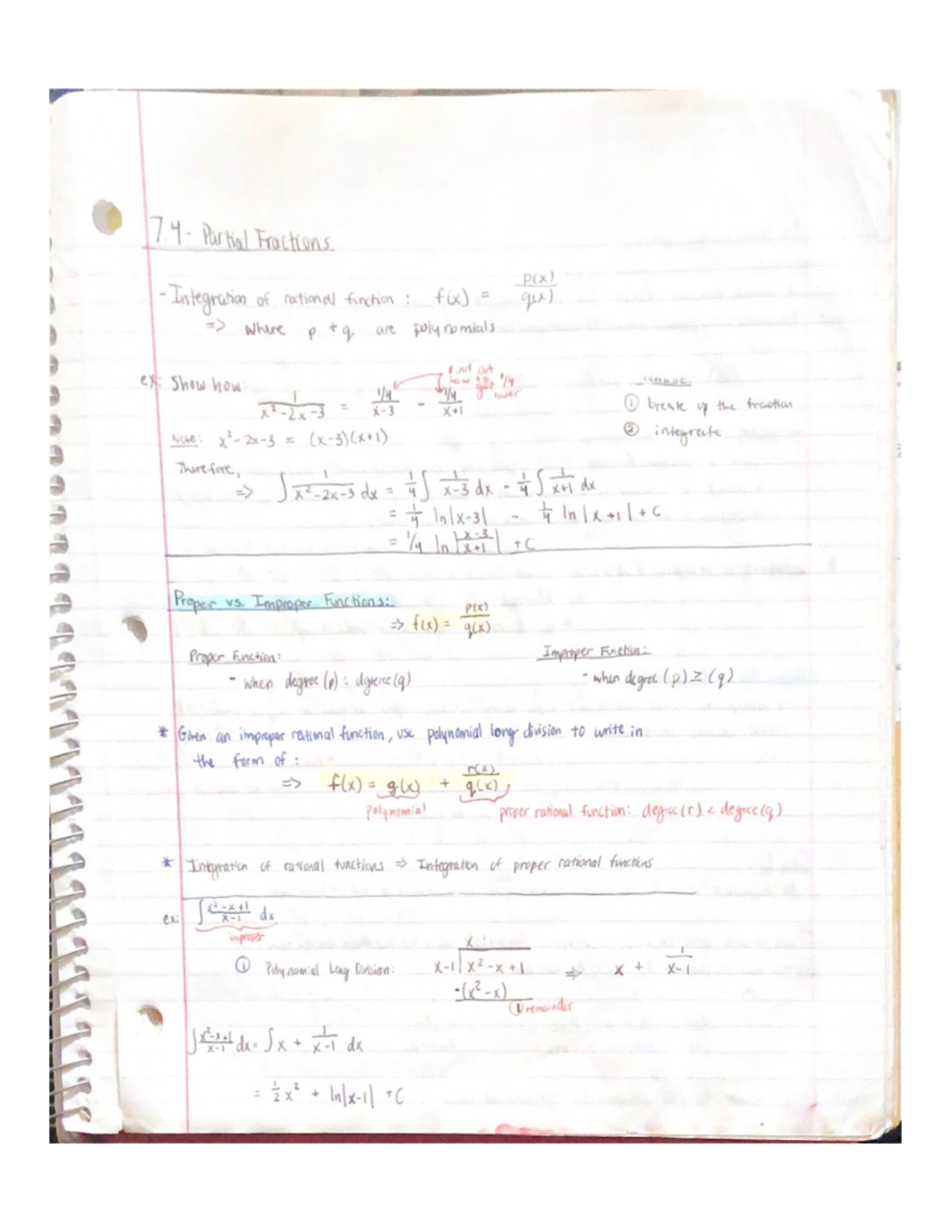 Partial Fractions - Improper Functions: p(x) f(x) g(x) Proper Function ...