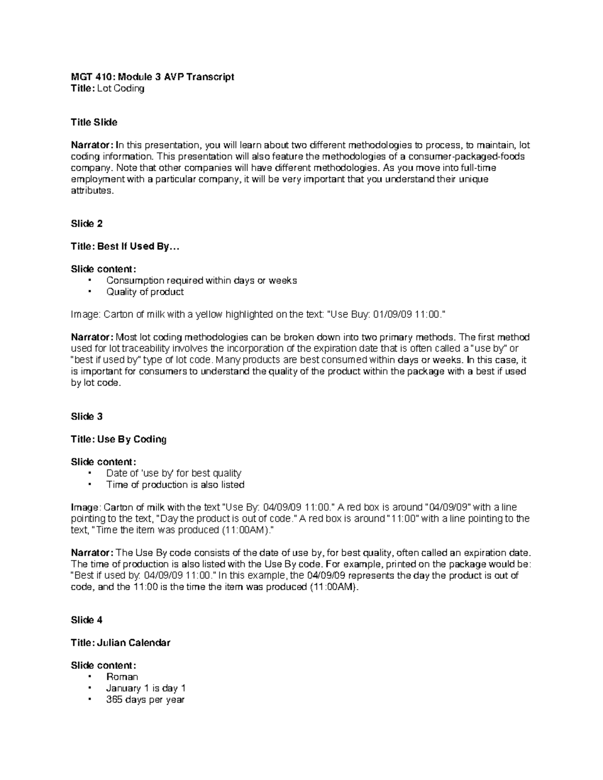 MGT410 M3 Transcript - script - MGT 410: Module 3 AVP Transcript Title ...
