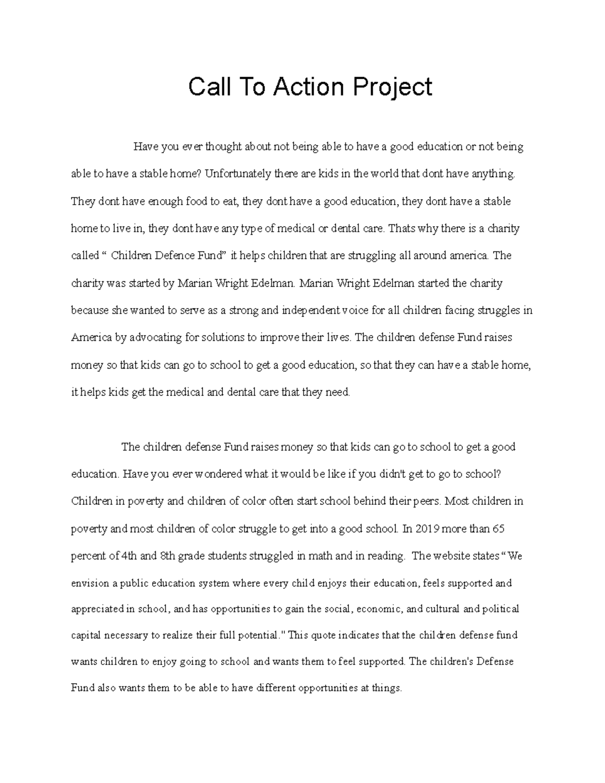 Untitled document - do it - Call To Action Project Have you ever ...