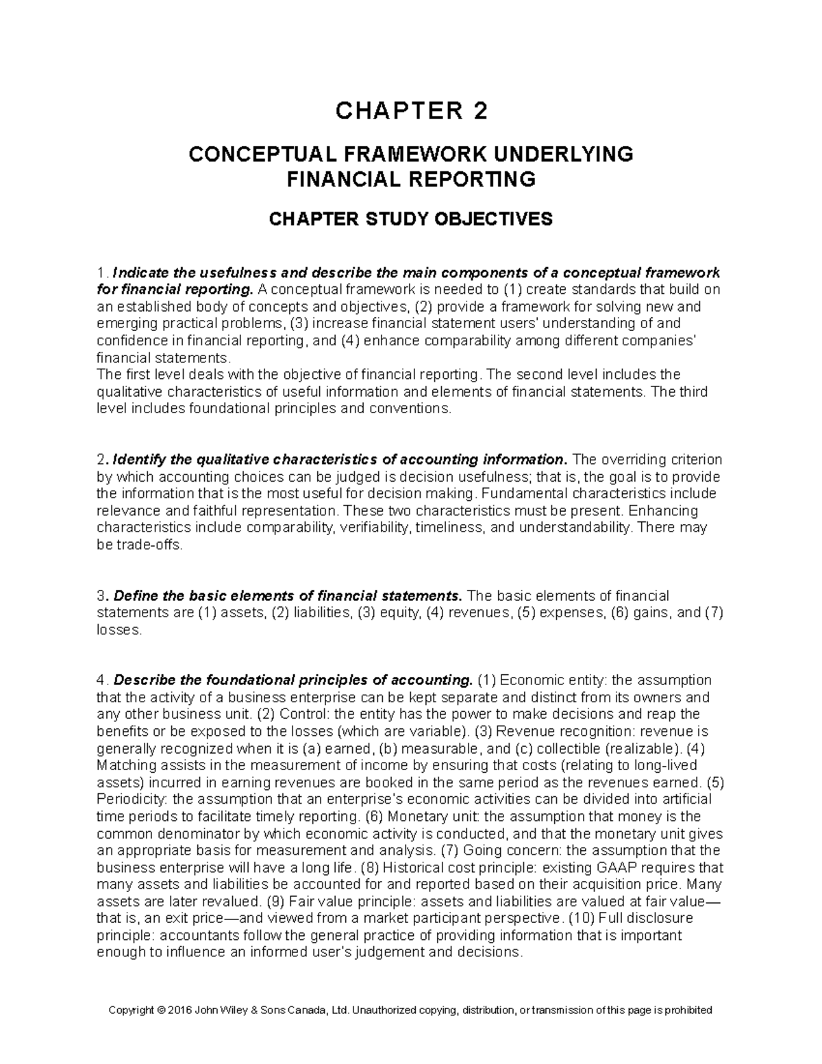 Mos1023chapter 2 practice - CHAPTER 2 CONCEPTUAL FRAMEWORK UNDERLYING ...