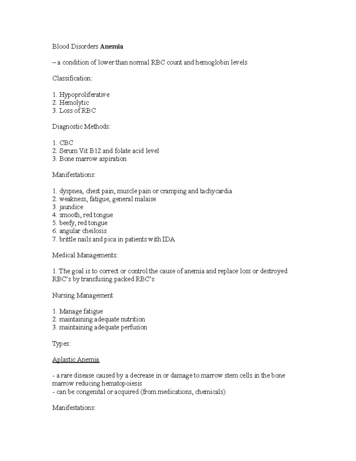 Blood-Disorders-Anemia - Blood Disorders Anemia a condition of lower ...