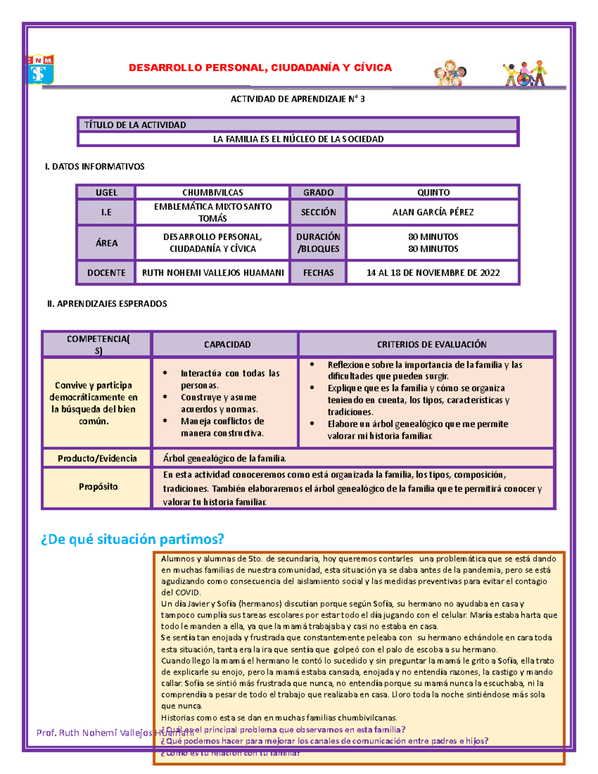 CIUDADANIA CULTURAL - ACTIVIDAD DE APRENDIZAJE N° 3 TÍTULO DE LA ...