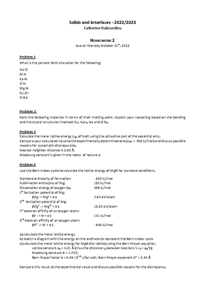 Homework 1555555 - Solids and Interfaces - 2022/ Catherine Dubourdieu HOME WORK 1 due on Monday ...