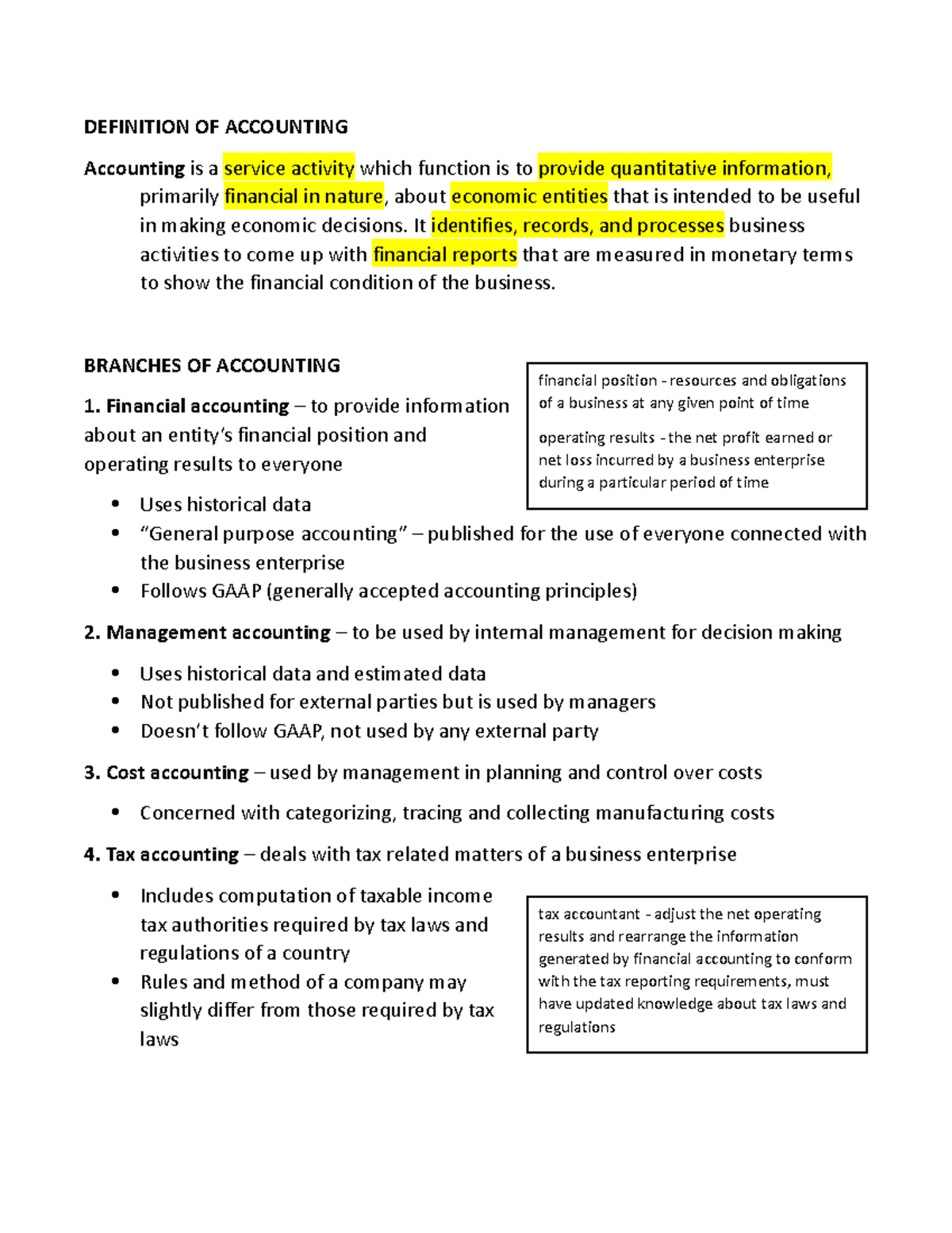 FAR - Module 1 - rahhhhhhhh naur - DEFINITION OF ACCOUNTING Accounting is a service activity ...