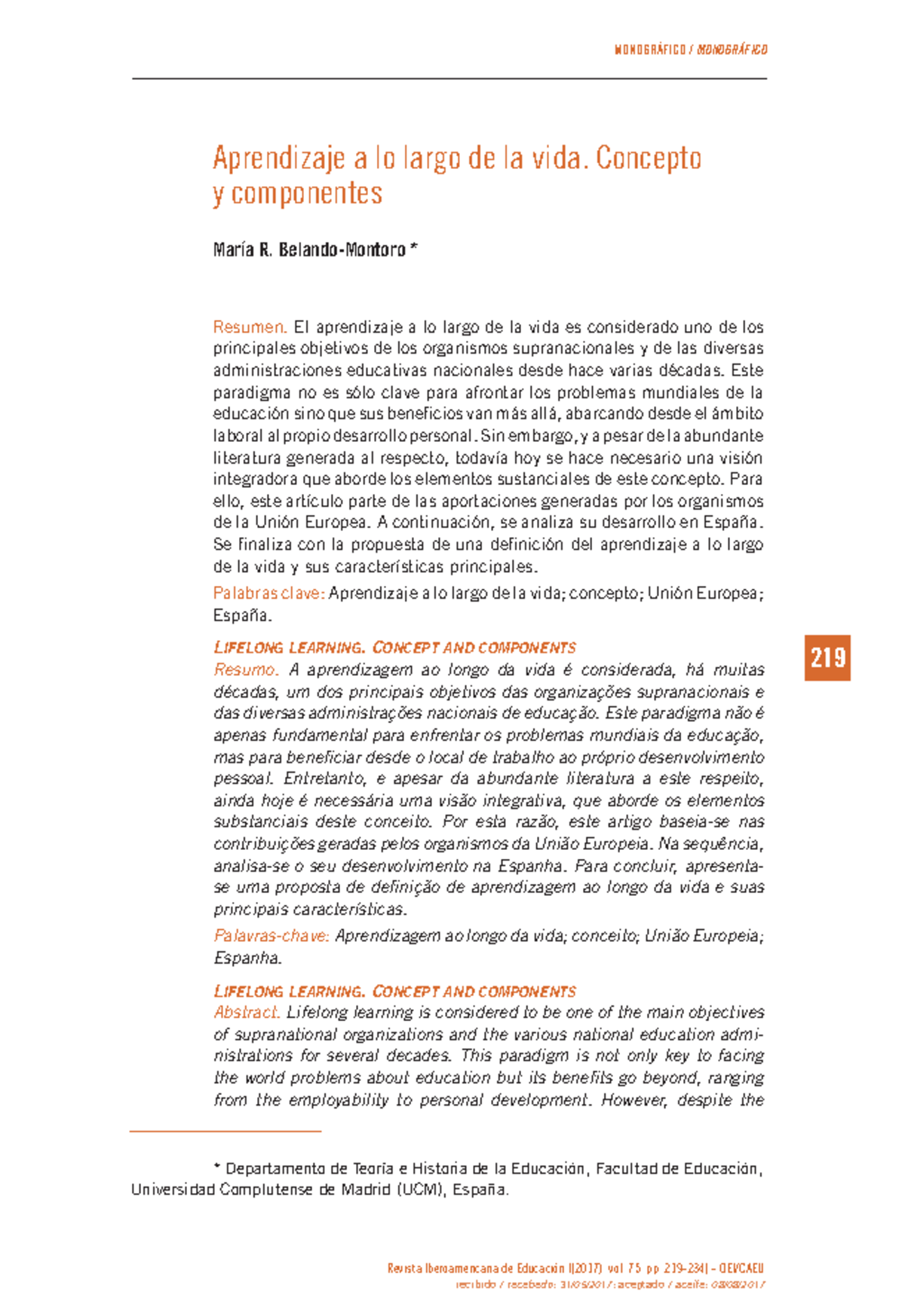2. Aprendizaje a lo largo de la vida. Concepto y componentes - Revista ...