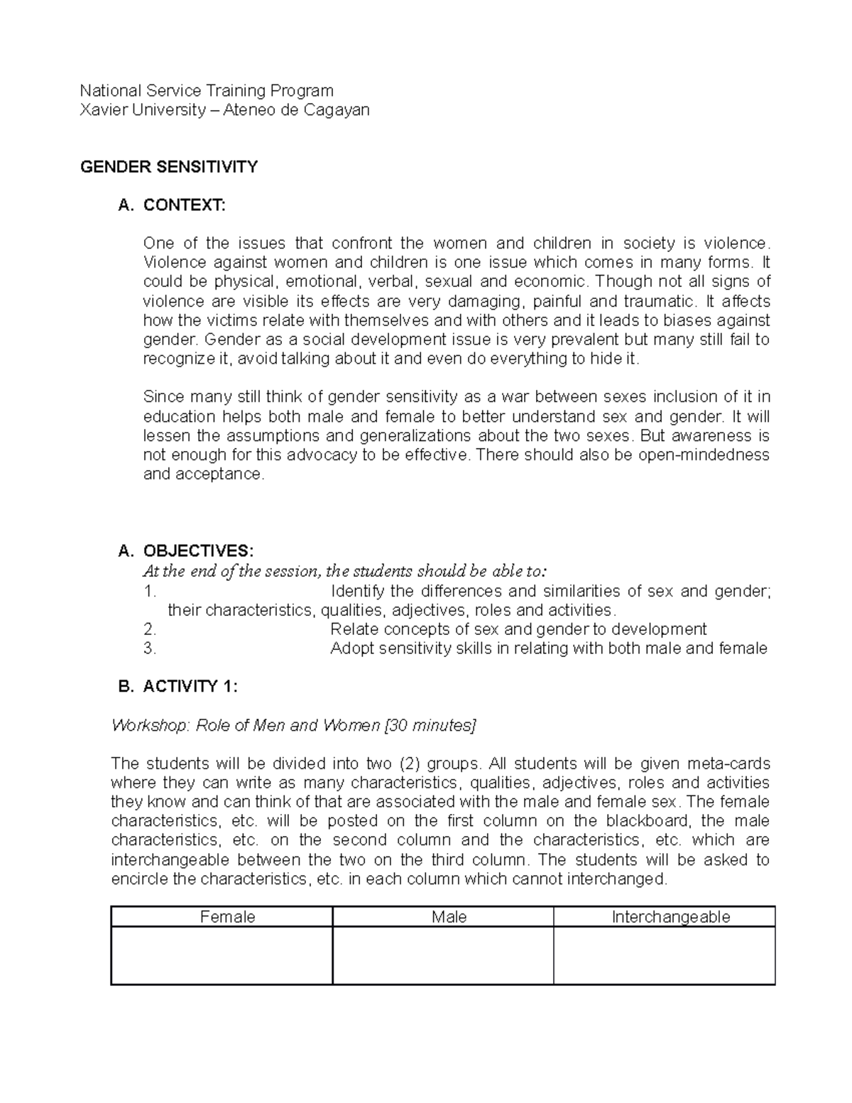 12 Gender - by Norinyl EJ - National Service Training Program Xavier ...