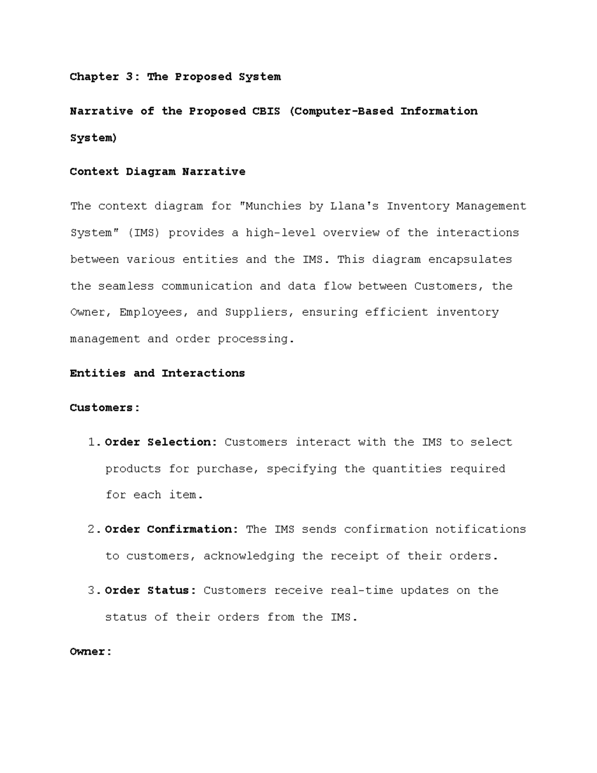 Chapter 3- Narative - Chapter 3: The Proposed System Narrative of the ...