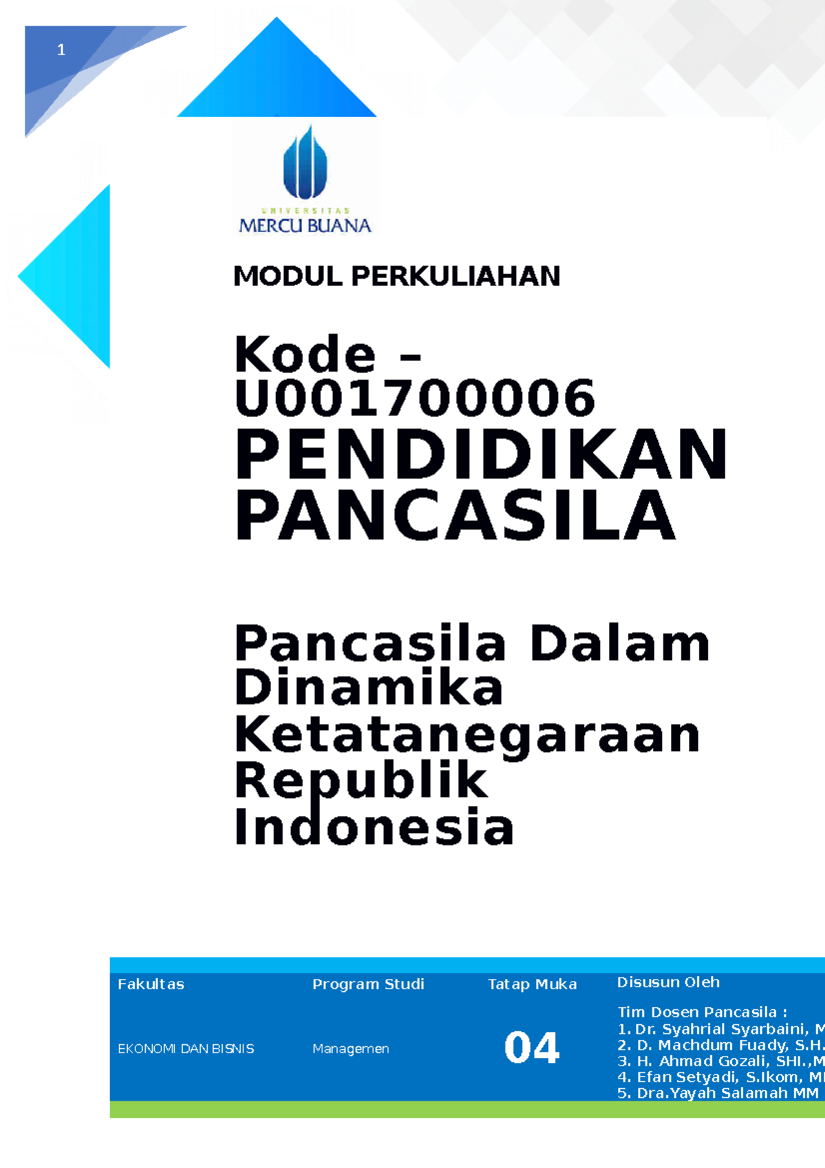 Modul Pancasila [TM4] - good - MODUL PERKULIAHAN Kode – U PENDIDIKAN ...