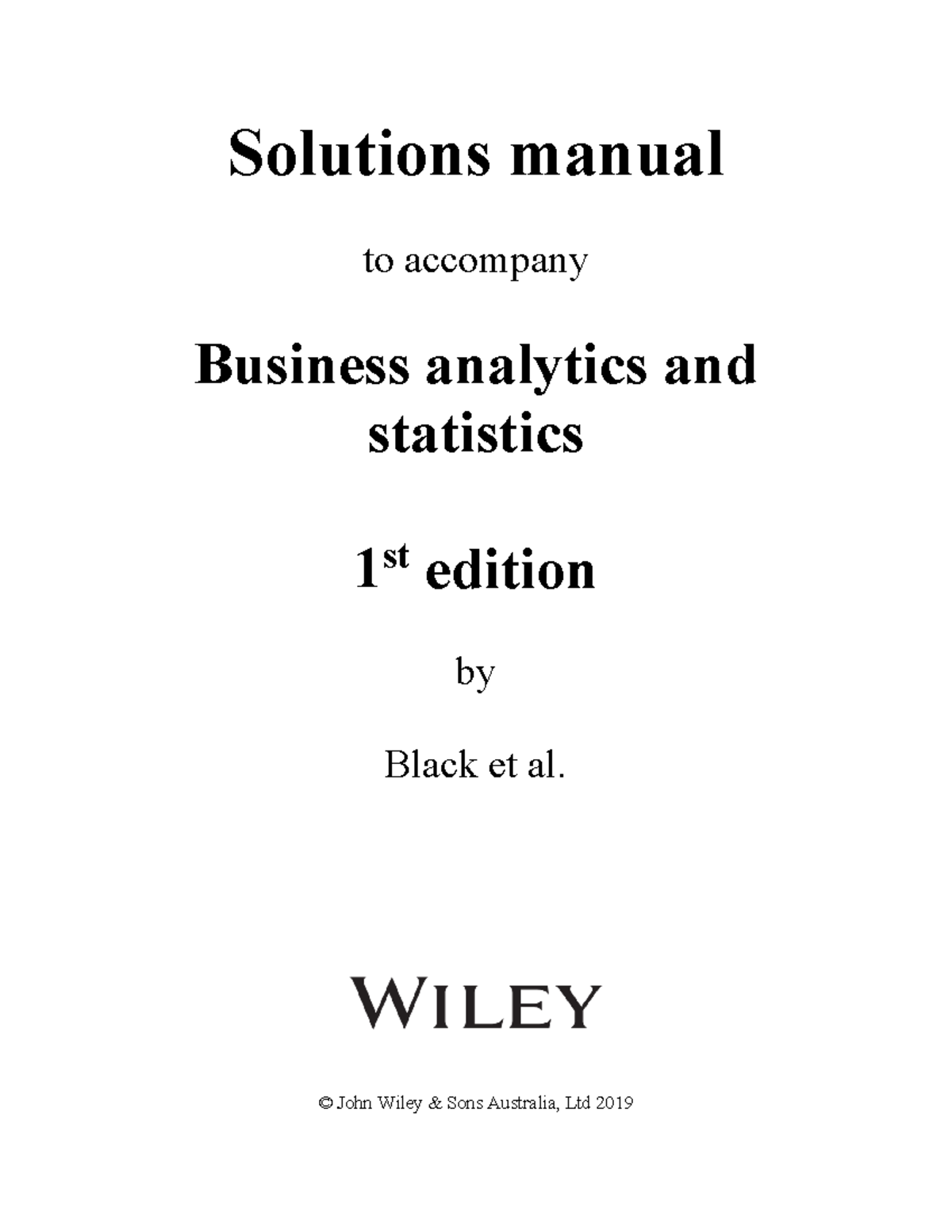 M1 Ch3 solutions - NOt Applicable - Solutions manual to accompany ...
