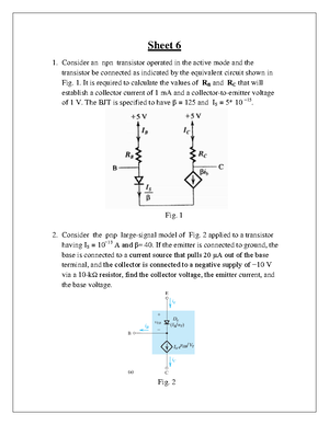 Electronic - Sheet ( 6 ) - دوائر إلكترونية (1) - Studocu