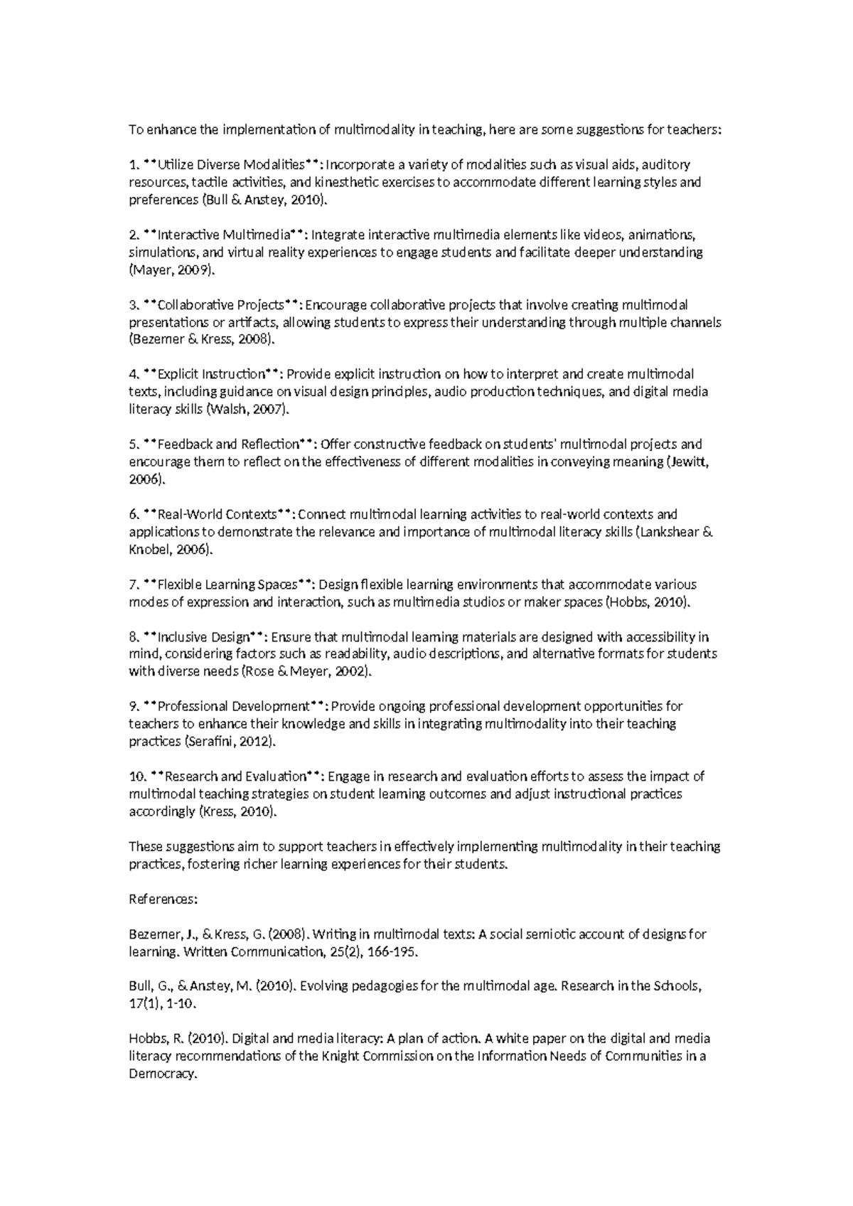 To enhance the implementation of multimodality in - Utilize Diverse ...