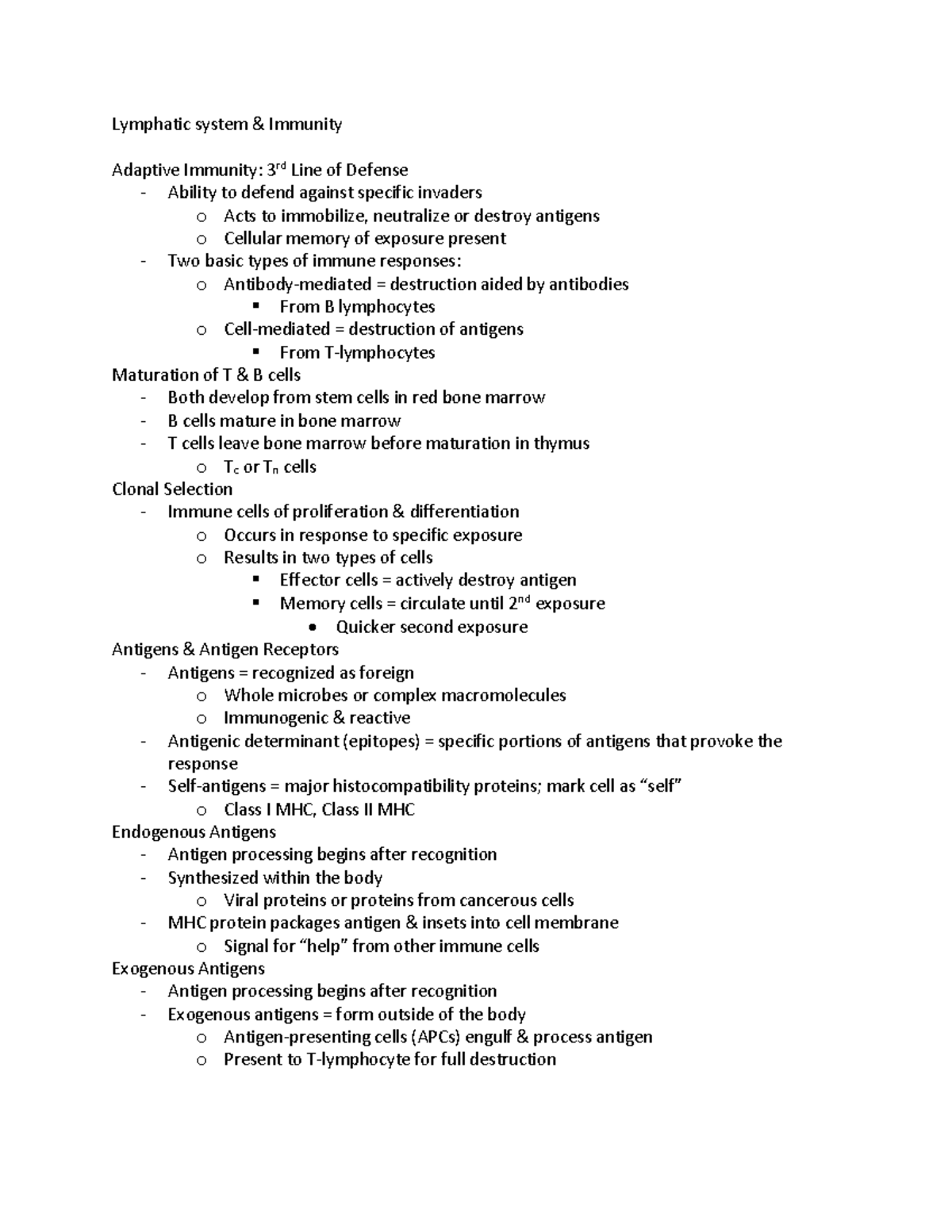 Lymphatic system 1 - Studocu