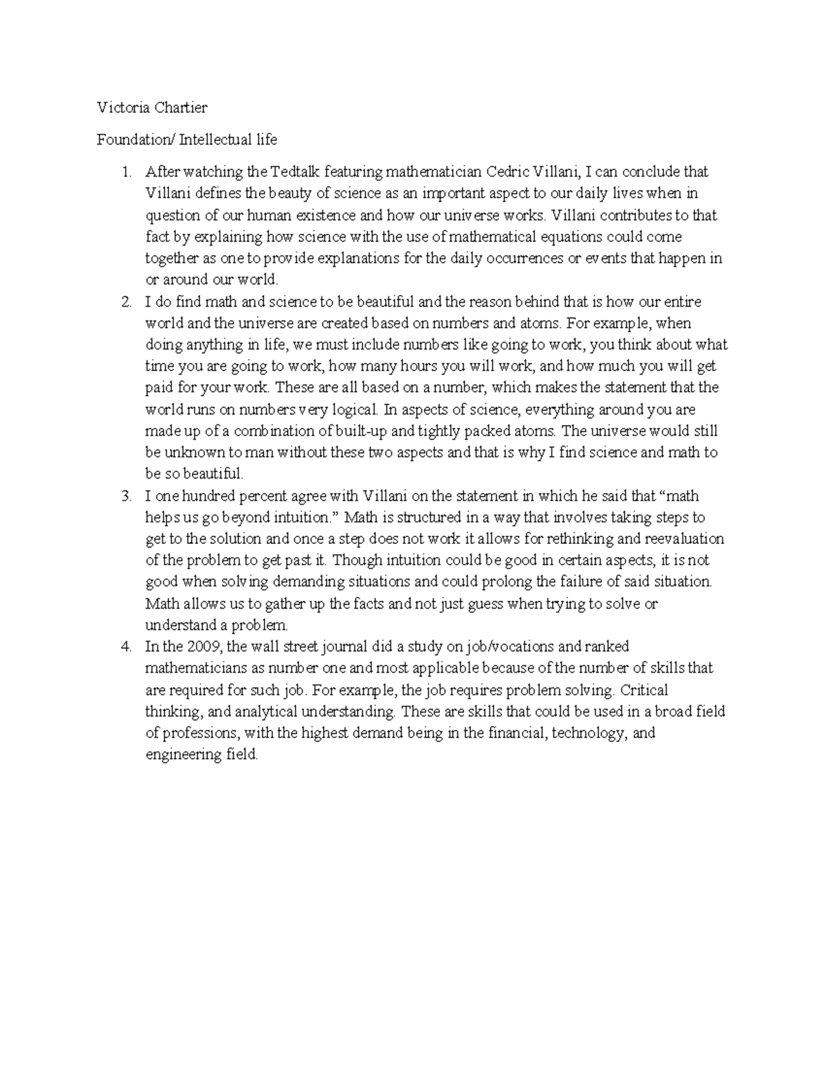 Foundation Class questionary - Victoria Chartier Foundation ...