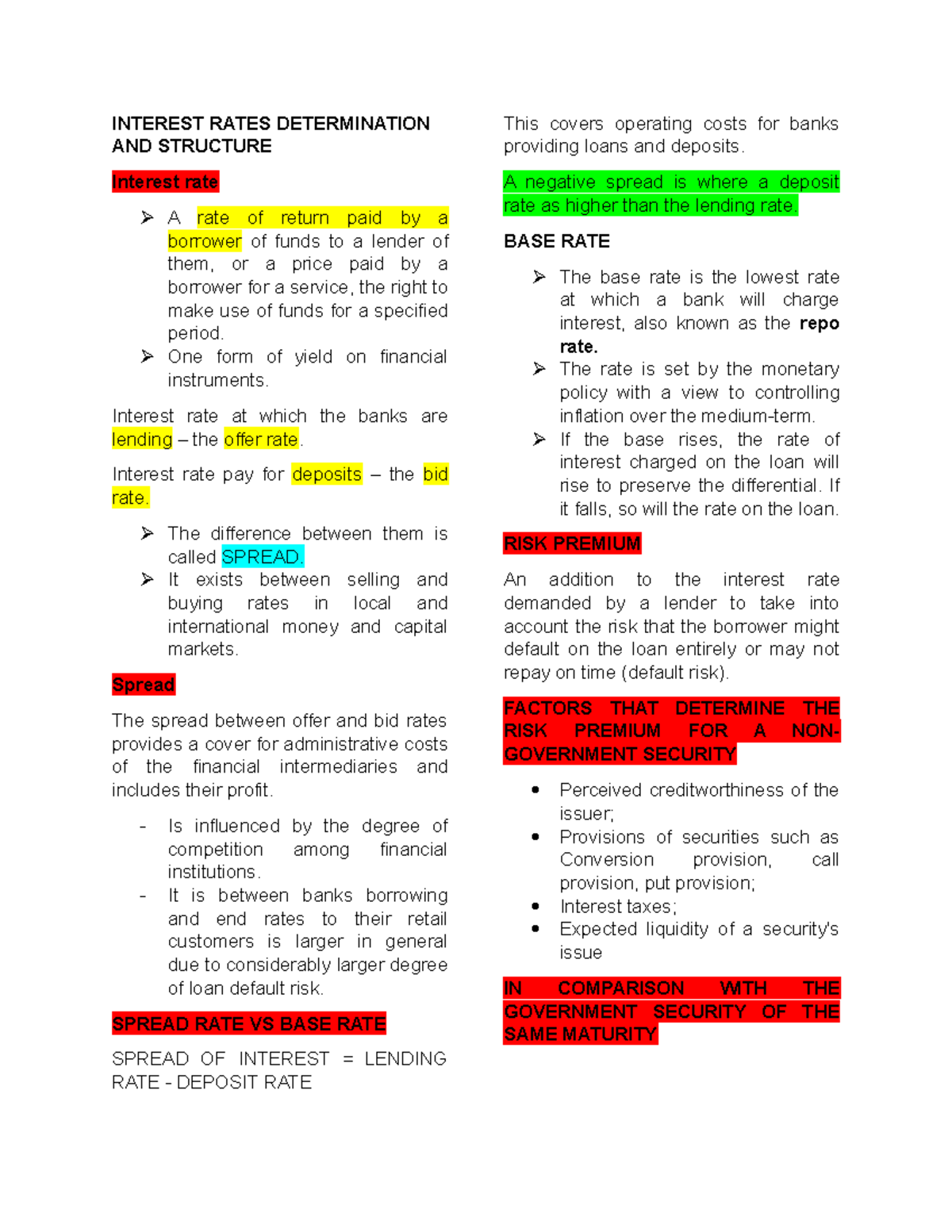 Interest-rates - Reviewer on the topic interest rates by the subject ...
