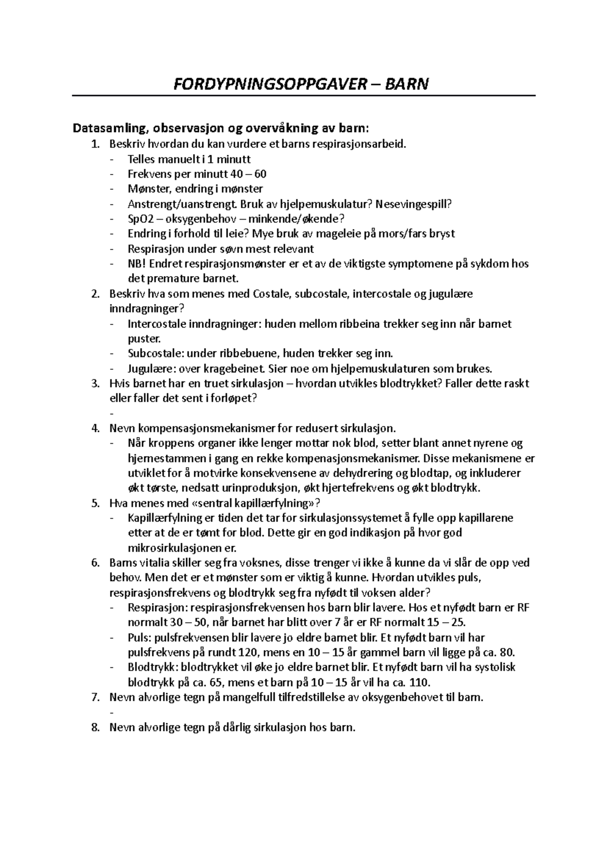 Fordypningsoppgaver barn - FORDYPNINGSOPPGAVER – BARN Datasamling ...