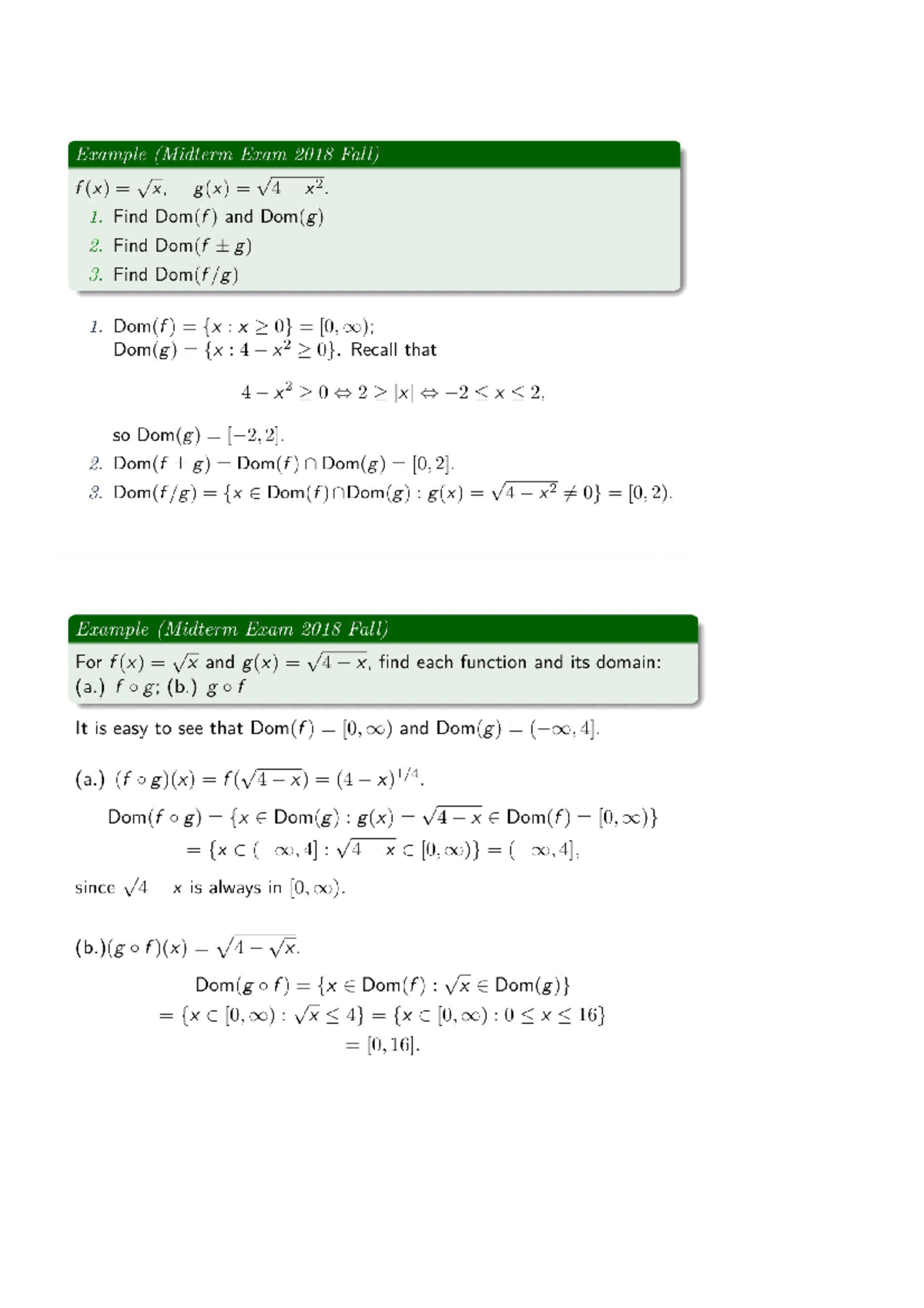 Formula sheet for domain, limit and derivative - Basic Mathematics I ...